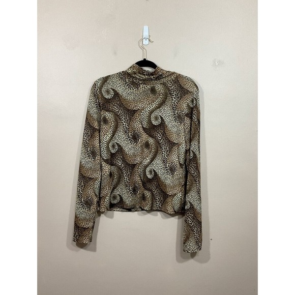 Mixit | Tops | Vtg Womens Shimmery Gold Metallic Animal Print ...